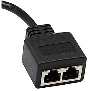 zdyCGTime RJ45 Network Cable, 1 RJ45 Male to 2 RJ45 Female Ethernet Y Type Cable, LAN Connector, Suitable for Super Category 5 Ethernet, Category 6 Ethernet(not Used as a Network Separator)(23CM)