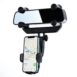 HNDJYT Rear View Mirror Phone Holder for car,Phone Mount for Car, Rotatable Car Phone Mount Rearview Mirror Phone Holder for Car Compatible with iPhone Samsung LG All 4-7 Inch Cell Phones