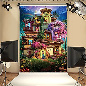 Magic House Backdrop,7x5FT Magical Movie Background Magic Movie Backdrop Party Decor Magic Banner Magic Theme Birthday Party Backdrop Supplies for Girls