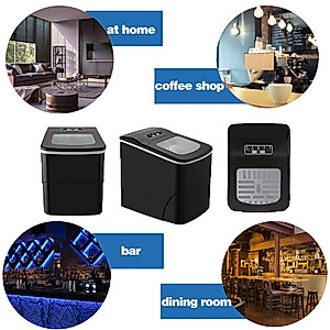 Electactic Ice Maker Machine for Countertop, 26Lbs/24H Portable Electric Ice Makers, Compact Ice Cube Maker with Ice Scoop and Basket 9 Cubes Ready in 6-8 Minutes,Ice Making Machine for Home(Black)