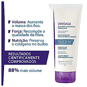 Ducray Densiage Redensifying Conditioner, Visiblity Thickens Brittle Aging Hair, 6.7 oz.