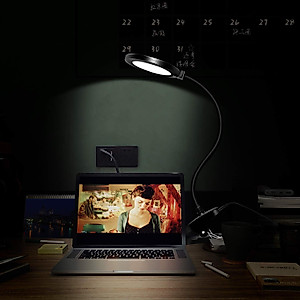 GLFERA Clamp LED Desk Lamp, Flexible Gooseneck Table Lamp, 3 Lighting Modes with 3 Brightness Levels, Dimmable Office Lamp, Touch-Sensitive Control(Black)