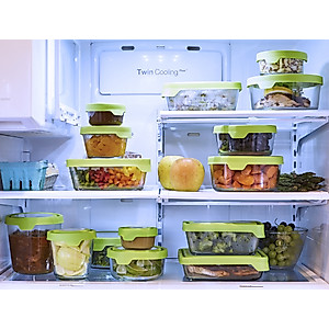 Anchor Hocking TrueSeal 1-Cup Glass Food Storage Container with Airtight Lid, Green