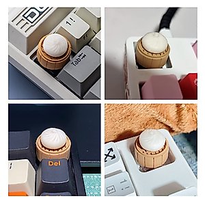 WAYUTO Magnetic Steamer Bun Keycap Esc Keycap R4 Keycap Gaming Keyboard Keycap Bun Stress Toy Keycap Replacement for Mechanical Keyboard MX Switch DIY Decoration