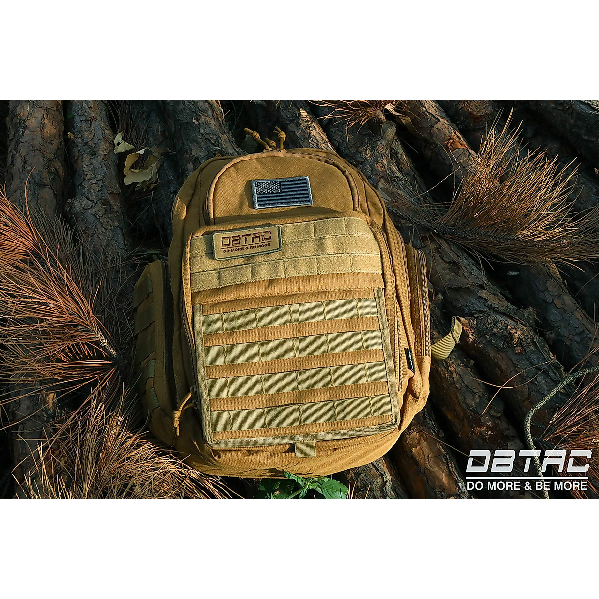 DBTAC Military Style Diaper Bag (Tan) + Tactical Lunch Bag (Tan), Durable Material with Large capacity, Multi-functional Design