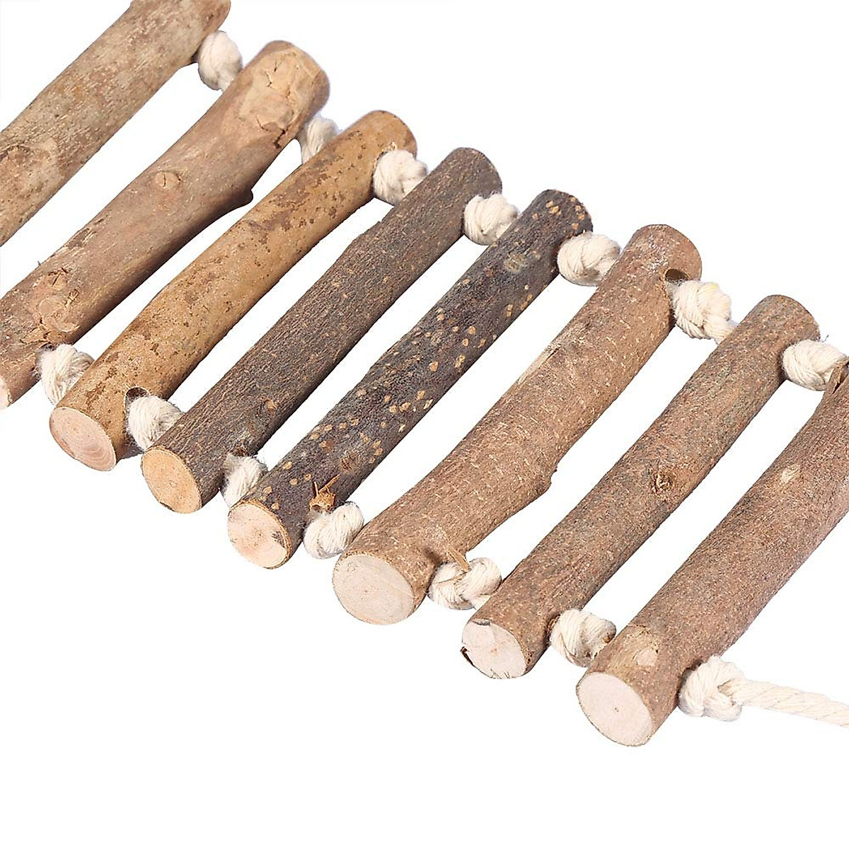 Coconut Shell Bird Nest House Hut with Wood Ladder Bed Swing Toy for Parrot Parakeet Cockatiel Canary Finch Small Parrot Hamster Chinchilla Cage (#2),Bird cage Bird House