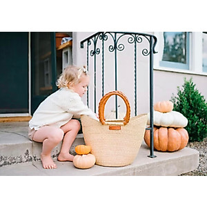 Summer Tote Basket Bag Market Basket African Basket Bag African U Shopper Bolga Basket Real Leather Handles