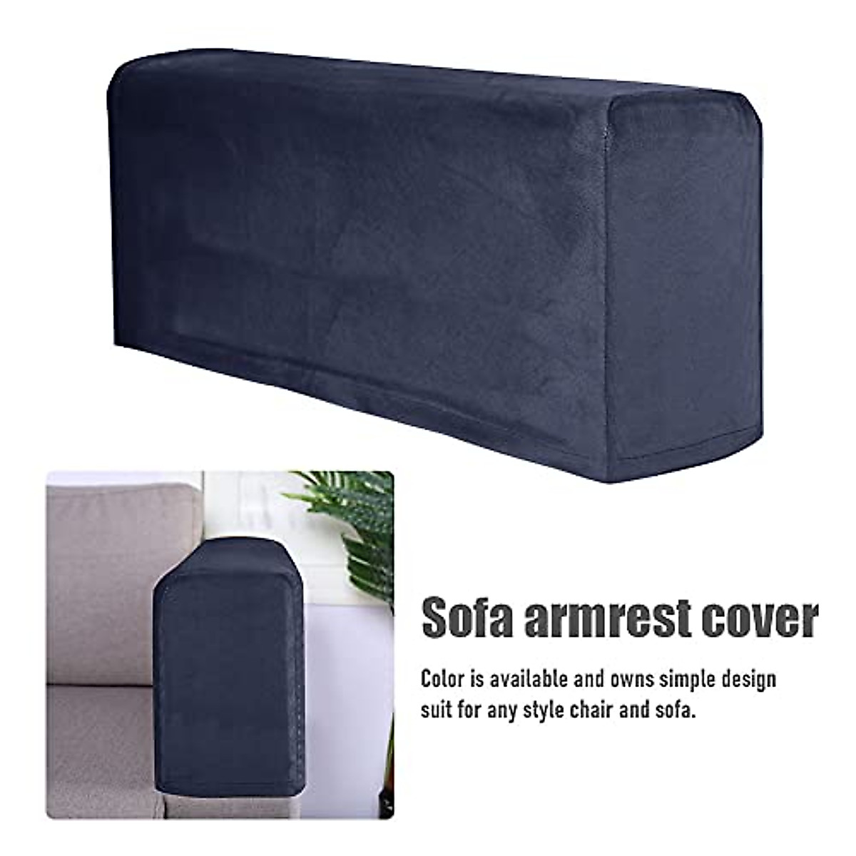 PXRJE 1Pair Sofa Armrest Cover,Couch Protector Elastic Stretch Furniture Accessories Removable for Sofa Couch Chair Recliner.(Navy)