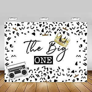 Mocsicka Hip Hop 1st Birthday Backdrop Our Notorious is The Big One Party Decoration Old School Rap The Big One First Birthday Photography Background (7x5ft (82x60 inch))