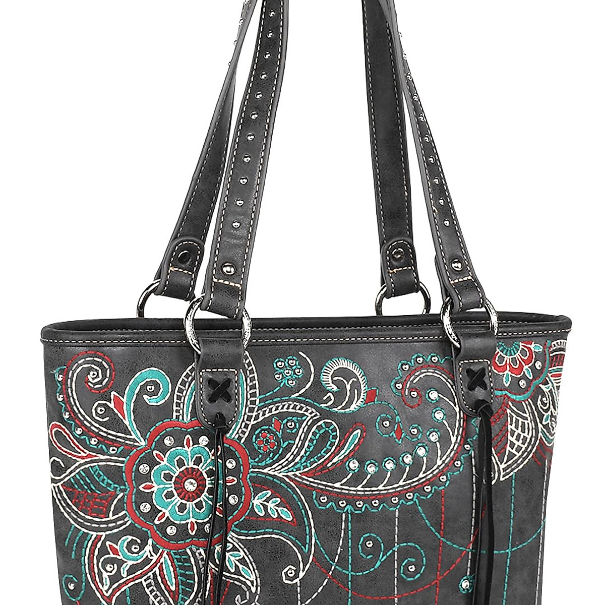 Montana West Leather Tote Bag Western Style Shoulder Bag Handbag and Purse for Women ABZ-G016WBK