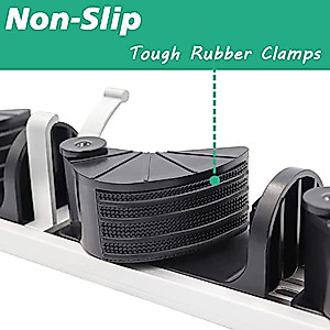 LOMEVE Mop And Broom Holder Wall Mount, Mop Holder, Garage Storage Garden Kitchen Tool Organizer Wall Hanger for Home Goods (4 Positions with 8 Hooks, Black)