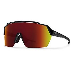 SMITH Optics Shift Split MAG Sunglasses – Shield Lens Performance Sports Sunglasses for Running, Biking, MTB & More – For Men & Women – Black + Red Mirror ChromaPop Lens