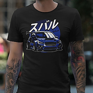 Subie Fifth Generation Blue T-Shirt | Adult Unisex Short Sleeve Shirts Gift for Car Lovers Automotive Enthusiasts (X-Large)