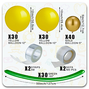 130 Pcs Pineapple Balloons Tropical Garland Kit 5'' 10'' 12'' Yellow Gold Balloons Green Long Latex Balloons Pineapple Fruit Balloons for Summer Luau Hawaii Aloha Birthday Pineapple Party Decorations