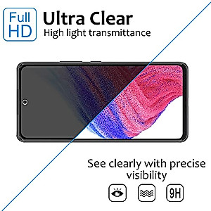 Lokyoo 2 Pack Privacy Screen Protector for Samsung Galaxy A53 5G/ A51 5G/ A52 4G/ A52 5G/ A52s[Anti-Spy Tempered Glass], Ultra HD, Anti-Scratch, Bubble-Free, Easy Install 9H Protective Glass Black