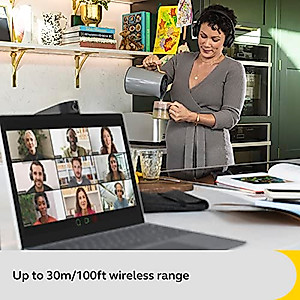 Jabra Evolve2 55 Stereo Wireless Headset - Features AirComfort Technology, Noise-Cancelling Mics & Active Noise Cancellation - Works with UC Platforms Such as Zoom & Google Meet - Black