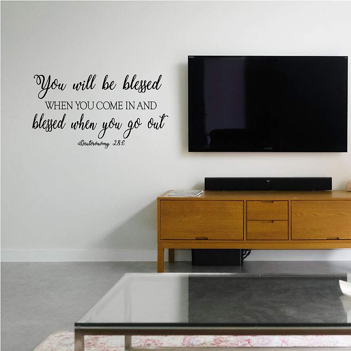 You Will be Blessed When You Come in and Blessed When You go Out - Deuteronomy 28:6 Vinyl Wall Decal God Bless Quotes Decoration Home DIY Entryway Christian Handwriting Art