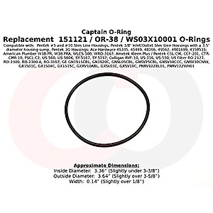Captain O-Ring - Replacement for Pentek 151121 / OR-38 / WS03X10001 / 10800-034 Water Filter Housing ORing Gasket Seal (3 Pack)