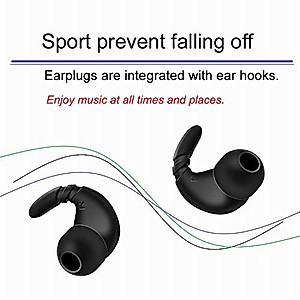 Sports Earbuds Tips Replacement Ear Fins Wingtips Noise Isolation Replacement Eartips Adapters for in Ear Earphones 4mm to 6mm Nozzle Attachment 3 Pairs Left & Right, Balck