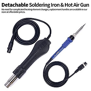 YIHUA 862BD+ SMD ESD Safe 2 in 1 Soldering Iron Hot Air Rework Station °F /°C with Multiple Functions