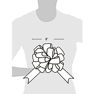 Extra Large Light Blue Gift Wrap Pull Bows - 8" Wide, XL Light Blue Ribbon Big Pull Flower Bows for Baby Shower and Birthday Gifts and Presents, Set of 4 (Light Blue)