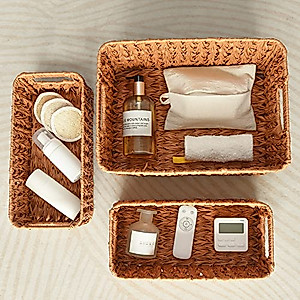 GRANNY SAYS Bundle of 3-Pack Wicker Baskets & 3-Pack Wicker Storage Baskets