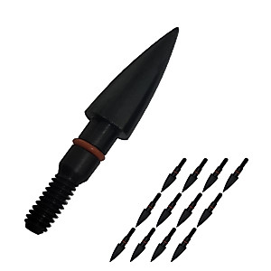 100/125/150/200 Grains Archery Field Points Practice Field Tips, Archery Target Practice Hunting Arrow Tip for Recurve, Compound Bow Crossbow, Steel Screw in Broadheads 12 PCS (5/16″-100grains)