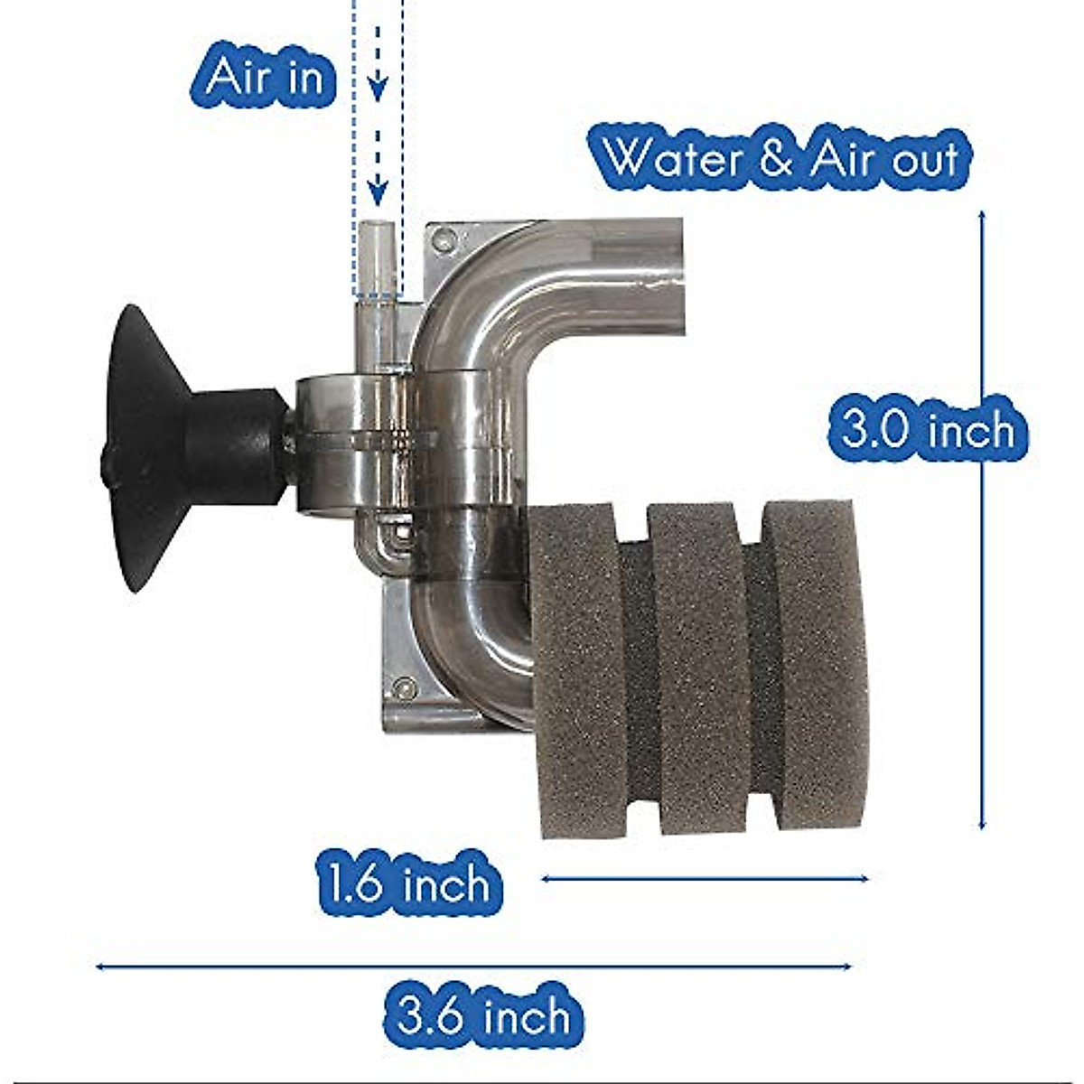 capetsma Nano Aquarium Filter Sponge Fish Tank Filter, Ultra Quiet Sponge Filter Worked with Aquarium Air Pump, Include Spare Sponge and Bio Balls.