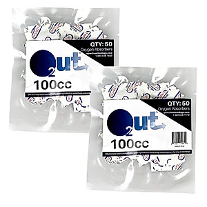 100cc O2 Out Oxygen Absorbers, Scavengers Packets, FoodVacBags Vacuum Sealer Bag or Mylar Bag Long Term Food Storage (100)