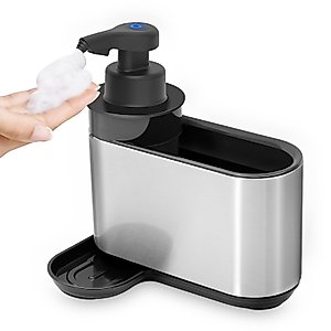 Automatic Hand Soap Dispenser Touchless: Rechargeable Sensor Pump for Kitchen Foaming Soap Dispenser with Sink Caddy Kitchen Orgnizer 8.5oz Xmas Gift