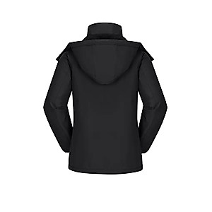 CAMEL CROWN Ski Jackets for Women Winter Snow Coats Warm Mountain Waterproof Female Jacket Hooded Windbreaker Black S