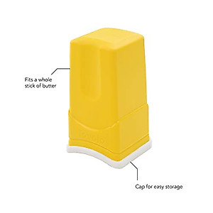 Tovolo Sleeve-Silicone Gadget for Kitchen Cooking, Serving, Grilling, BBQ, & Smoker/Mess-Free Butter Dispenser, (Yellow/White)