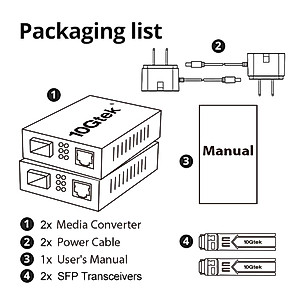 a Pair of Gigabit Ethernet Bidi Media Converter, SingleMode Single LC Fiber to Ethernet RJ45 Converter for 10/100/1000Base-Tx to 1000Base-LX, UL Certified, up to 20-km