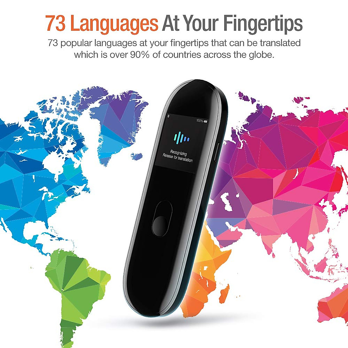 CheetahTALK Plus CM Portable AI Real-time Language Translator (Support 73 Languages) Two Way Voice Interpreter Smart Translation Compatible with ISO/Android Device- Black