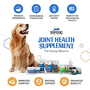 TopDog Health GlycanAid HA Advanced Joint Nutrition for Dogs (150 Chewable Tablets) Made in USA with USA Ingredients: Glucosamine HCL, Chondroitin, Hyaluronic Acid, MSM