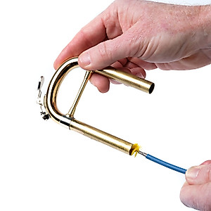 MusicNomad Premium Trumpet Snake Cleaning Brush, Vinyl Free, Waterproof, Uncoils Straight (34 in/86cm) (MN761)