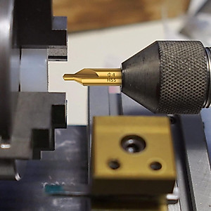 SUNJOYCO 7PCS Center Drill Bits Set, High Speed Steel 60-Degree Angle Countersink Tools for Lathe Metalworking Size 1.0 1.5 2.0 2.5 3.0 4.0 5.0, Gold