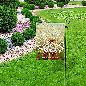 My Little Nest Seasonal Garden Flag Hello Spring Vertical Garden Flags Double Sided for Home Farmhouse Yard Holiday Flag Outdoor Decoration Banner 12"x18"