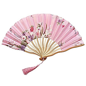 ONILA Folding Hand Fan Chinese Style Hand Held Fan Bamboo Paper Folding Fan Party Wedding Decor Vintage Chinese Fans Paper Home Bamboo Gifts Handheld Fans (Color : E)