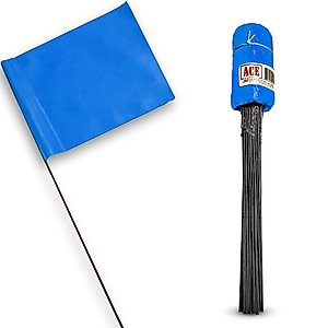 Blue Marking Flags 100 Pack - 4x5-Inch Marker Flags - 15-Inch Wire - Small Yard Flags Marking Flags for Lawn, Irrigation Flags, Lawn Flags Markers, Landscape Flags, Survey Flags, Sprinkler Flags
