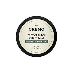 Cremo Hair Styling Cream, Barber Grade, Medium Hold, Medium Shine Hair Products, 4 Oz