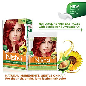 Nisha cream hair color Fashion Highlights And Rich Bright Long-Lasting Colour Flame Red Pack of 2