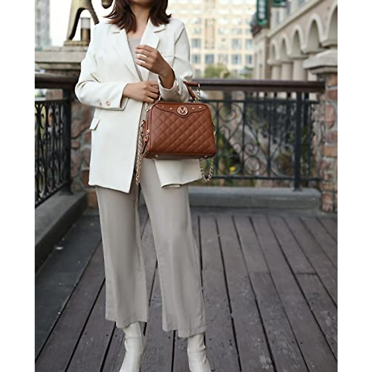 MKF Collection Satchel Bag for Women, Crossbody Handbag Top-Handle Purse