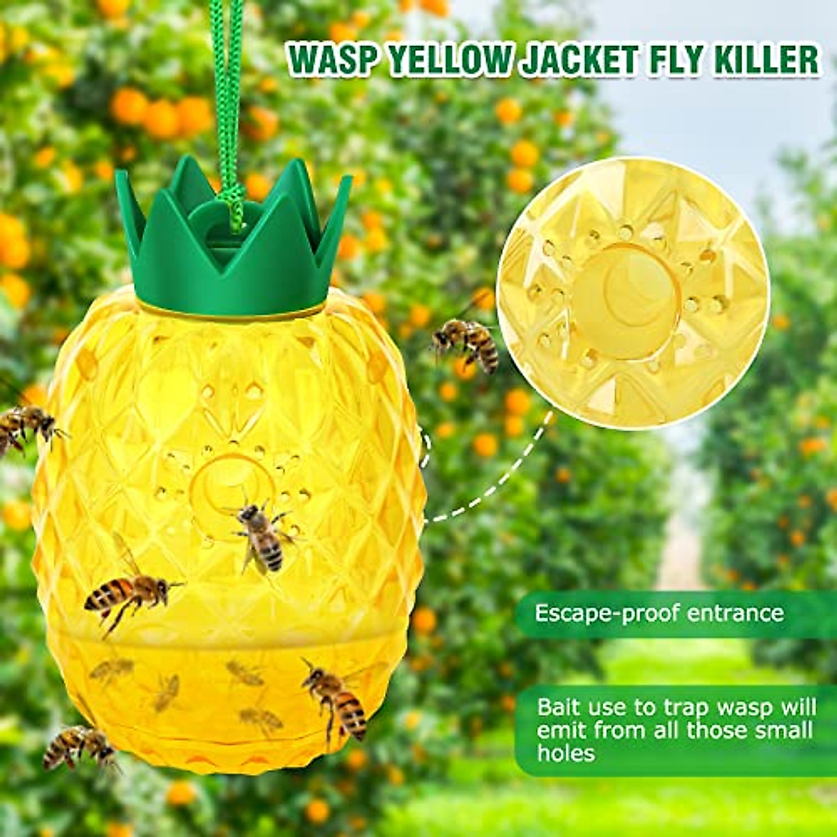 Wasp Trap 2 Pack, Trap Yellow Jacket, Hornets Naturally