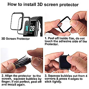 smaate 3D Screen Protector Compatible with ID205L Smart Watch, GRV FC1 and ID205 ID205U ID205G Veryfitpro 1.3inch smartwatch, 3-PACK, Full Coverage Curved Edge frame