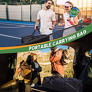 JUMPMKT Pickleball Net Portable Outdoor, 22 FT Pickleball Net - USAPA Regulation Full Size, Pickleball Net System with Metal Frame Stand and Carrying Bag for Driveway, Backyards, Indoor, Outdoor Game.