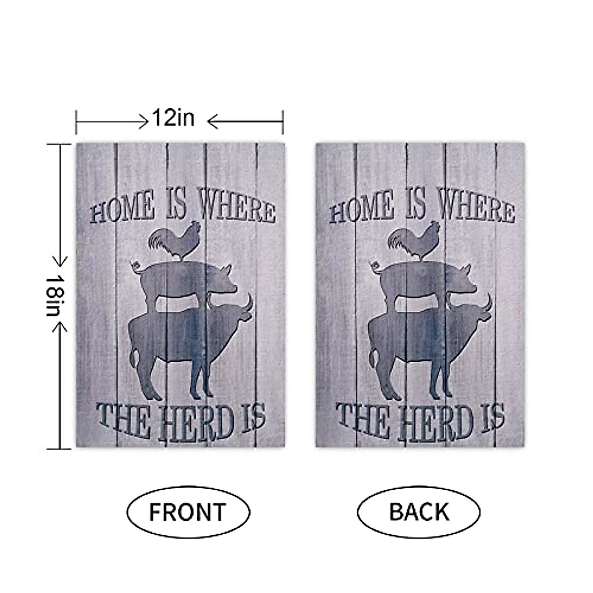Meltelot Home Is Where Welcome To Farm Garden Flag, Farm Animals Cattle Pig and Cock Holiday Garden Flags for Outdoor Yard Porch, Decor for Out Side Vertical Double Side 12x 18 Inches