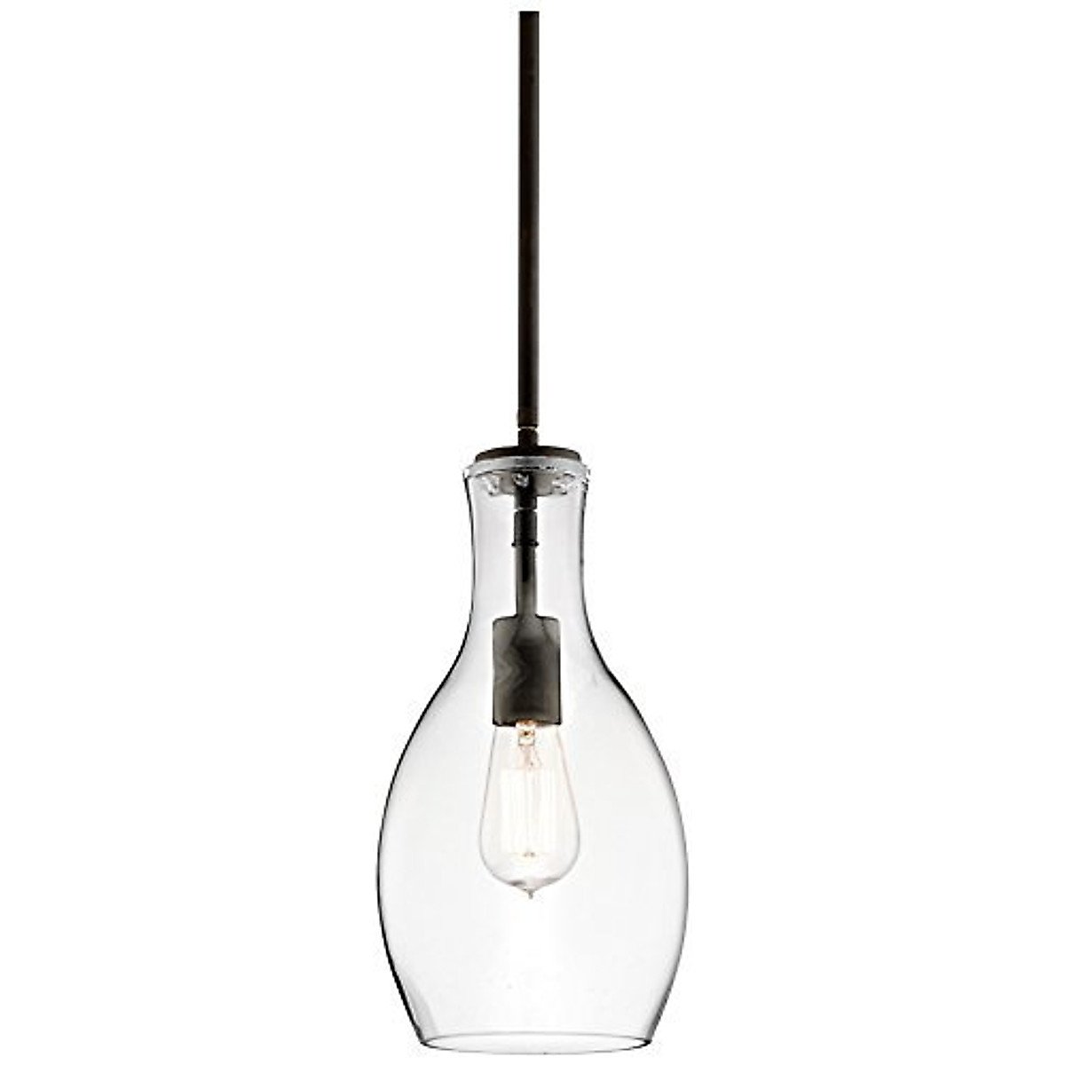 Kichler Everly 13.75" 1 Light Hour Glass Pendant Clear Glass Olde Bronze®