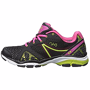 Ryka Women's Vida RZX Cross-Training Shoe, Black/Ryka Pink/Lime Blaze, 8.5 M US