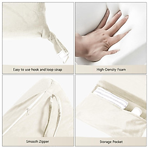 Lucky Monet 5Pcs Glider Rocker Replacement Cushions - Velvet Glider Cushions Replacement Set with Side Storage Pockets, Thick Glider Chair Cushions Washable & Non Slip, Cushion ONLY - Beige